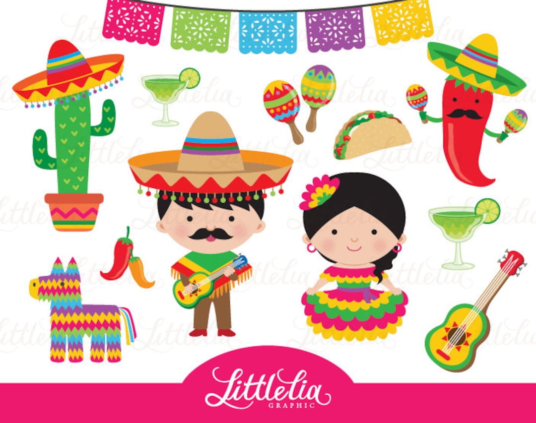 Fiesta Clipart - Mexican Cinco De Mayo Clipart - 15058 - Etsy