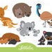 Australian Animals Head Clipart Aussie Animal Face Clipart 17013 - Etsy