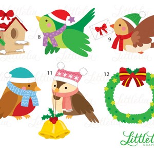 Bird Christmas - Christmas Clipart - 16081 - Etsy