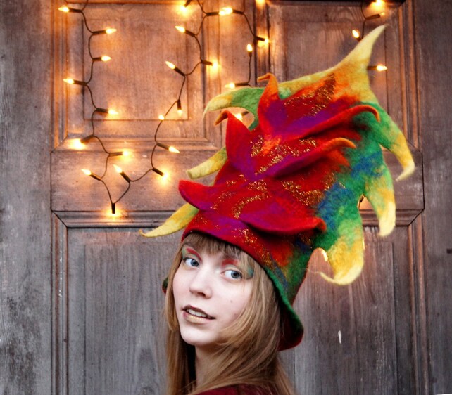 Carnival hat designer hat unique art hat Christmas holiday | Etsy