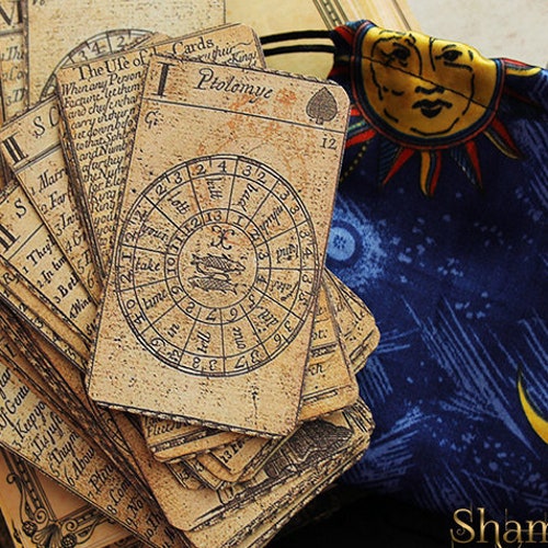 Handmade Antique Cartomancy Divination Cards 52 Cards How - Etsy
