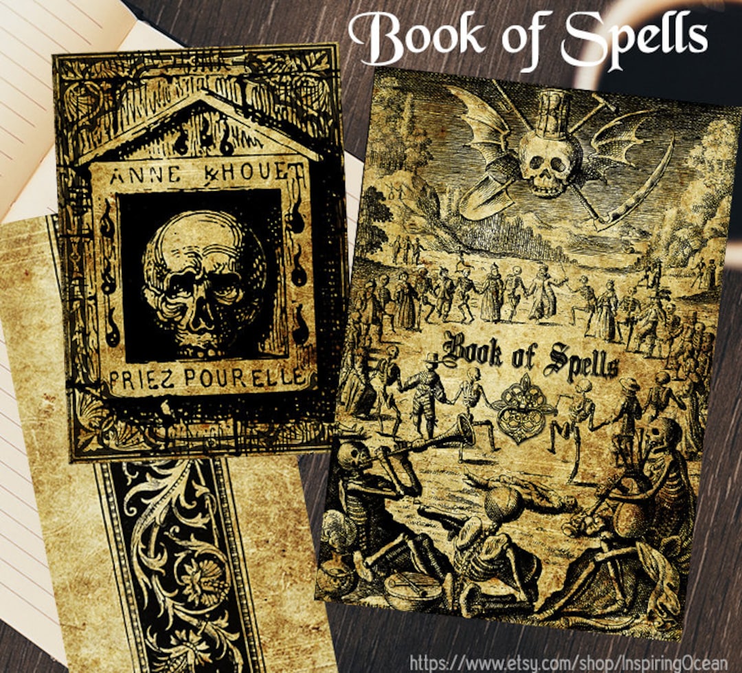 Book of Spells, Printable Cover and Back Set - Etsy
