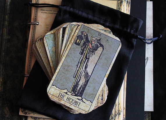 Handmade Antique Style Tarot Cards With Bag 78 Cards Full - Etsy