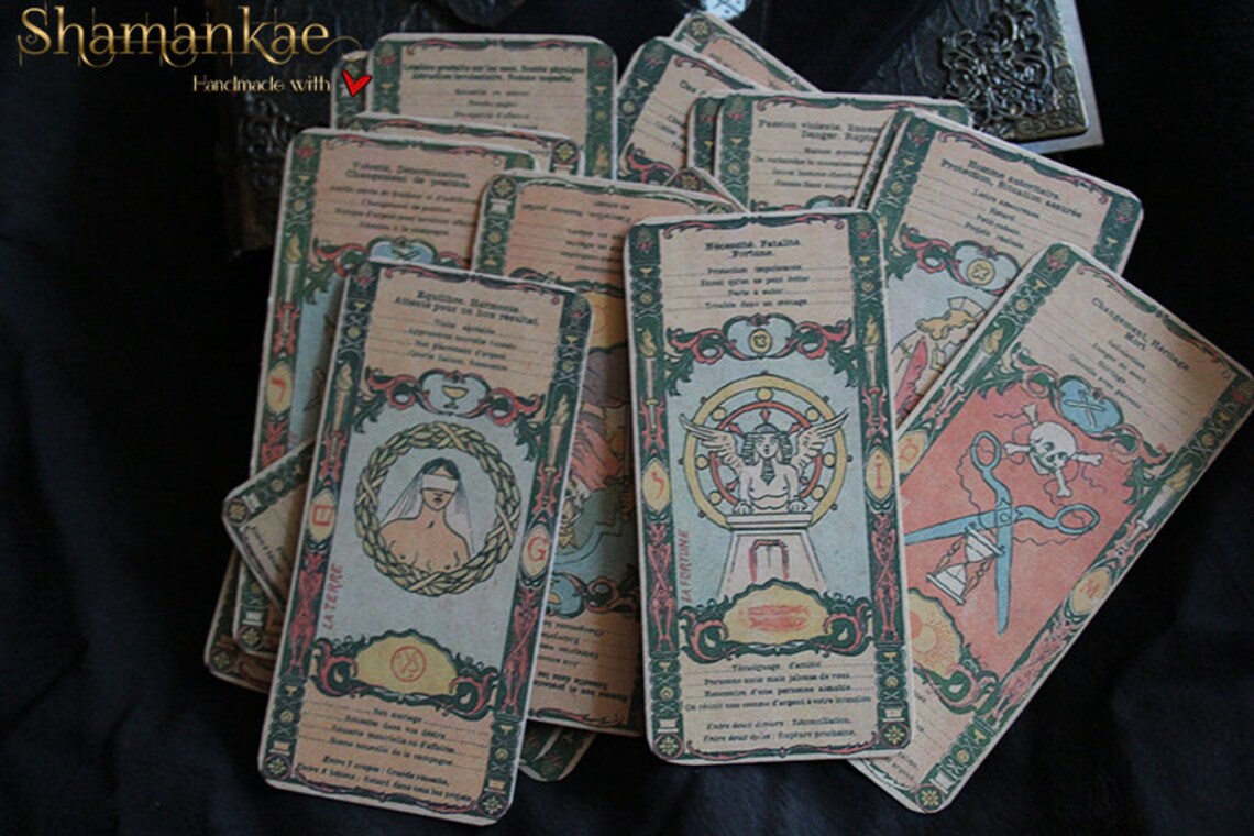 Handmade Vintage French Cartomancy Tarot Cards 1897 22 Cards | Etsy