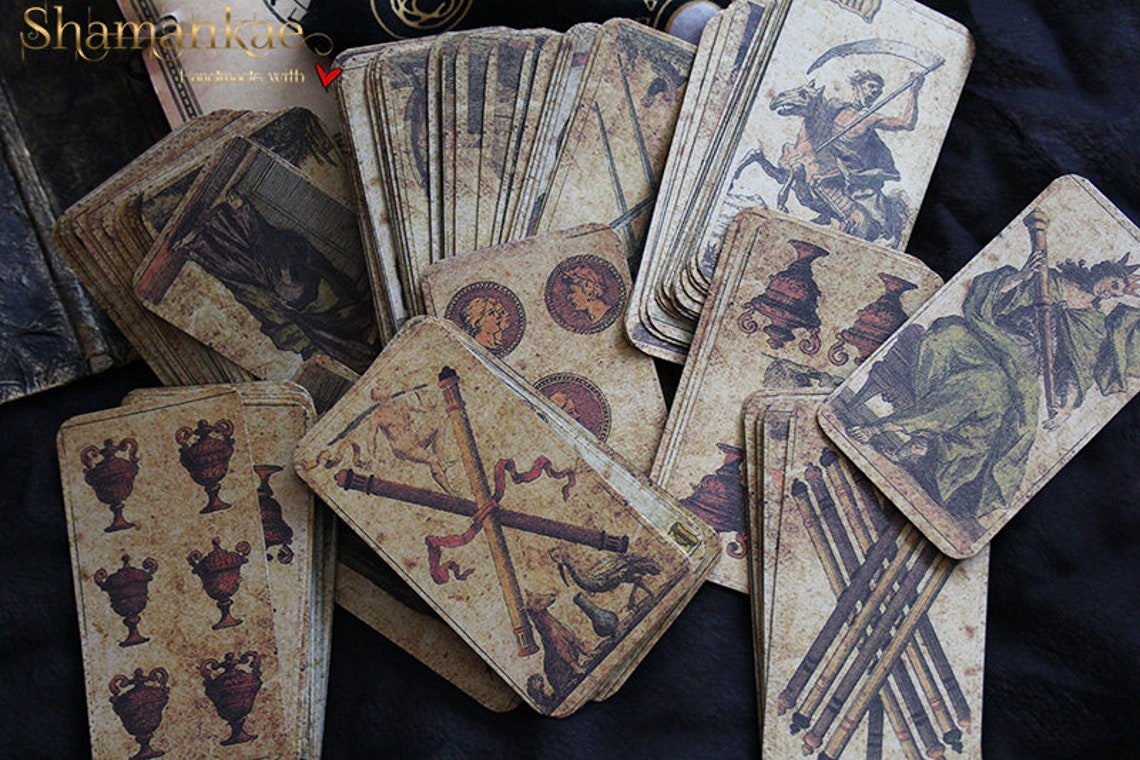 Handmade Antique Italian Tarot Cards Deck 97 Cards | Etsy