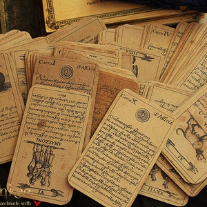 Handmade Antique Cartomancy, Divination Cards, 92 Cards - Etsy