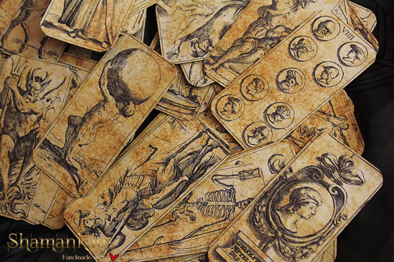 Large Handmade Ancient Tarot of Giuseppe Maria Mitelli Tarot Deck, 62 ...