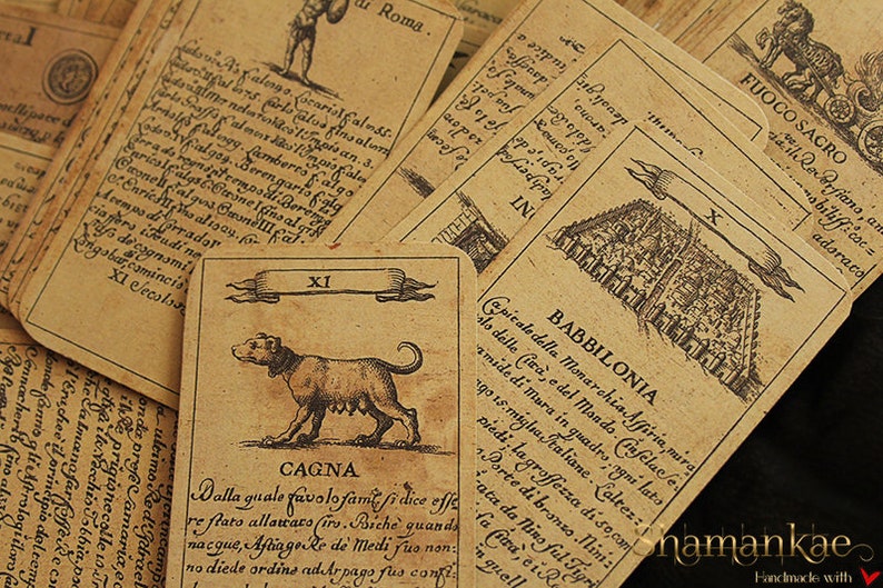 Handmade Antique Cartomancy Divination Cards 92 Cards - Etsy