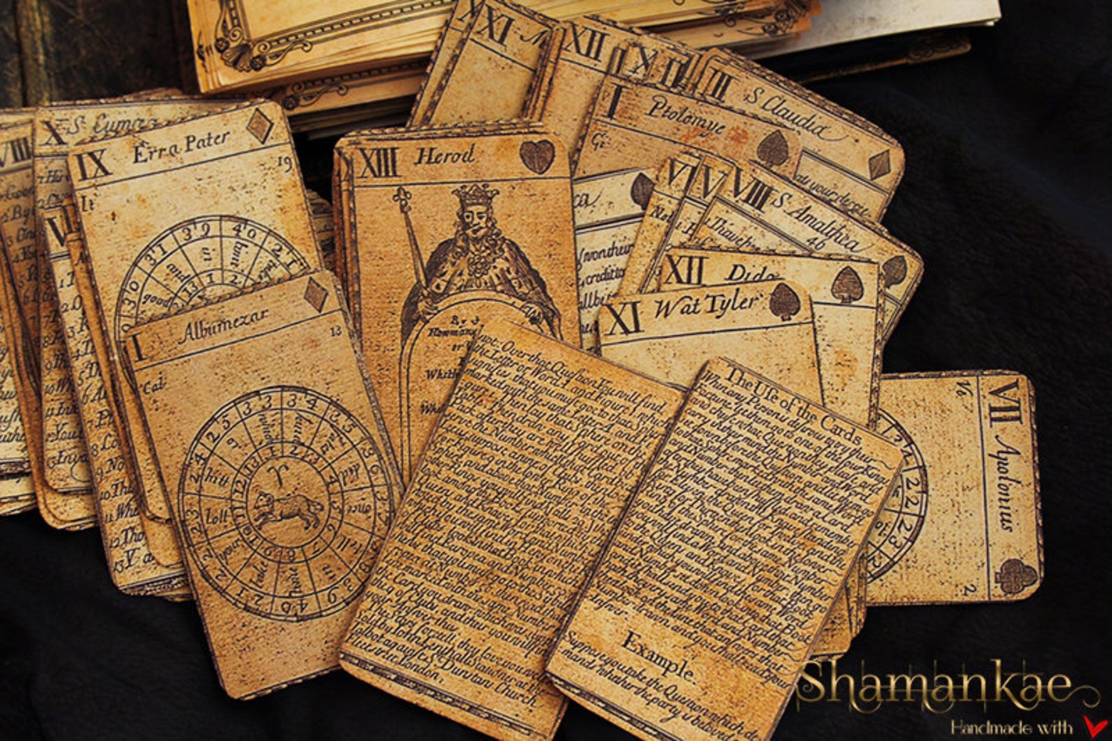 Handmade Antique Cartomancy Divination Cards 52 Cards How | Etsy