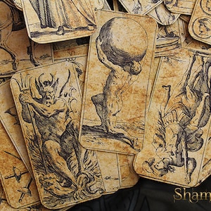 Large Handmade Ancient Tarot of Giuseppe Maria Mitelli Tarot Deck, 62 ...