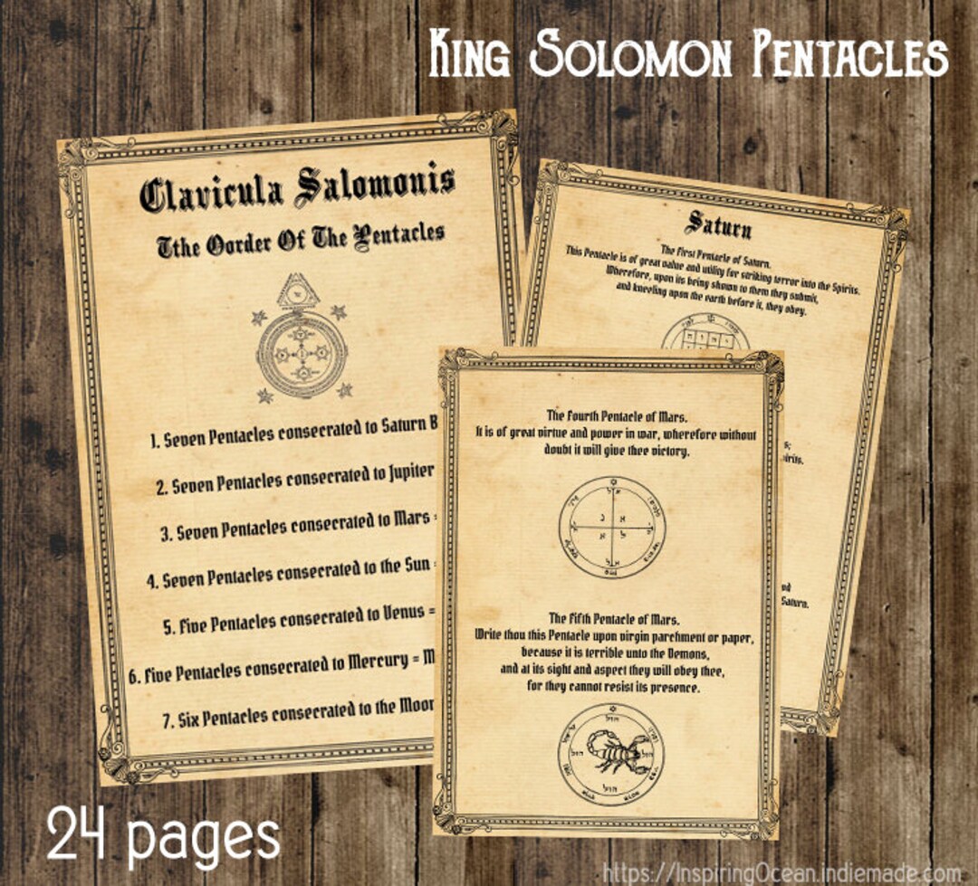 King Solomon Pentacles & Meaning Instant Digital Download, Printable 24 ...