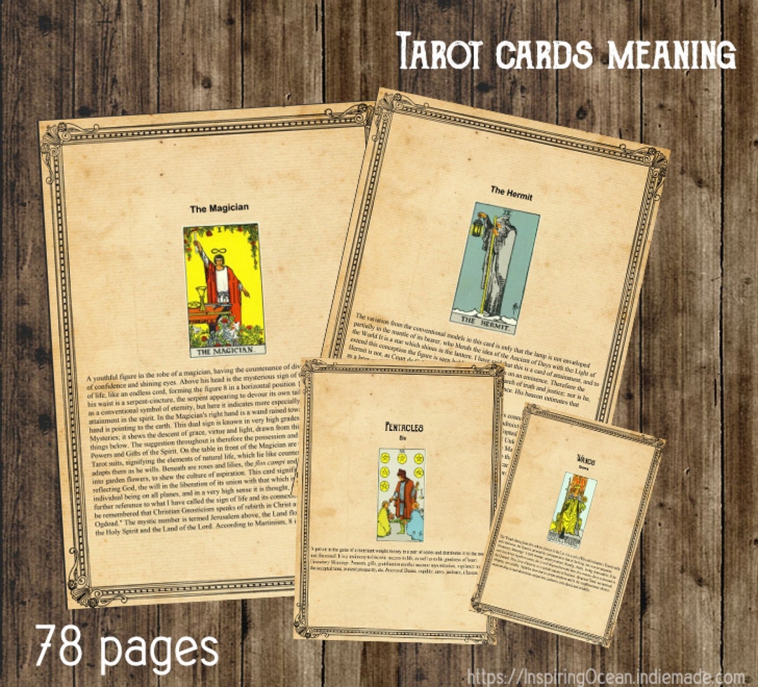 Tarot Cards Meanings Instant Digital Download, Printable, 78 Pages ...