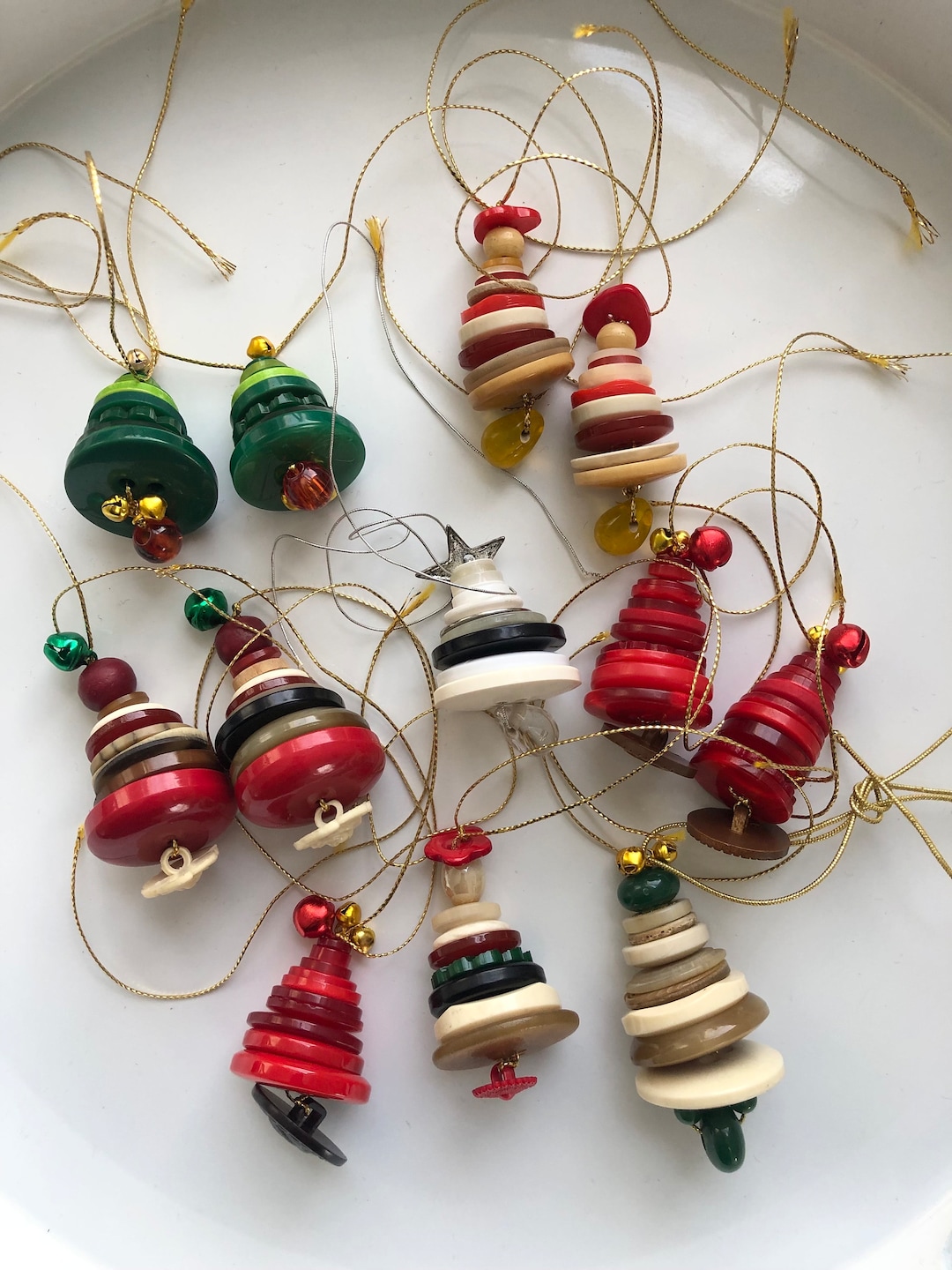 Button Christmas Tree Decorations Vintage & Newer Buttons. - Etsy UK