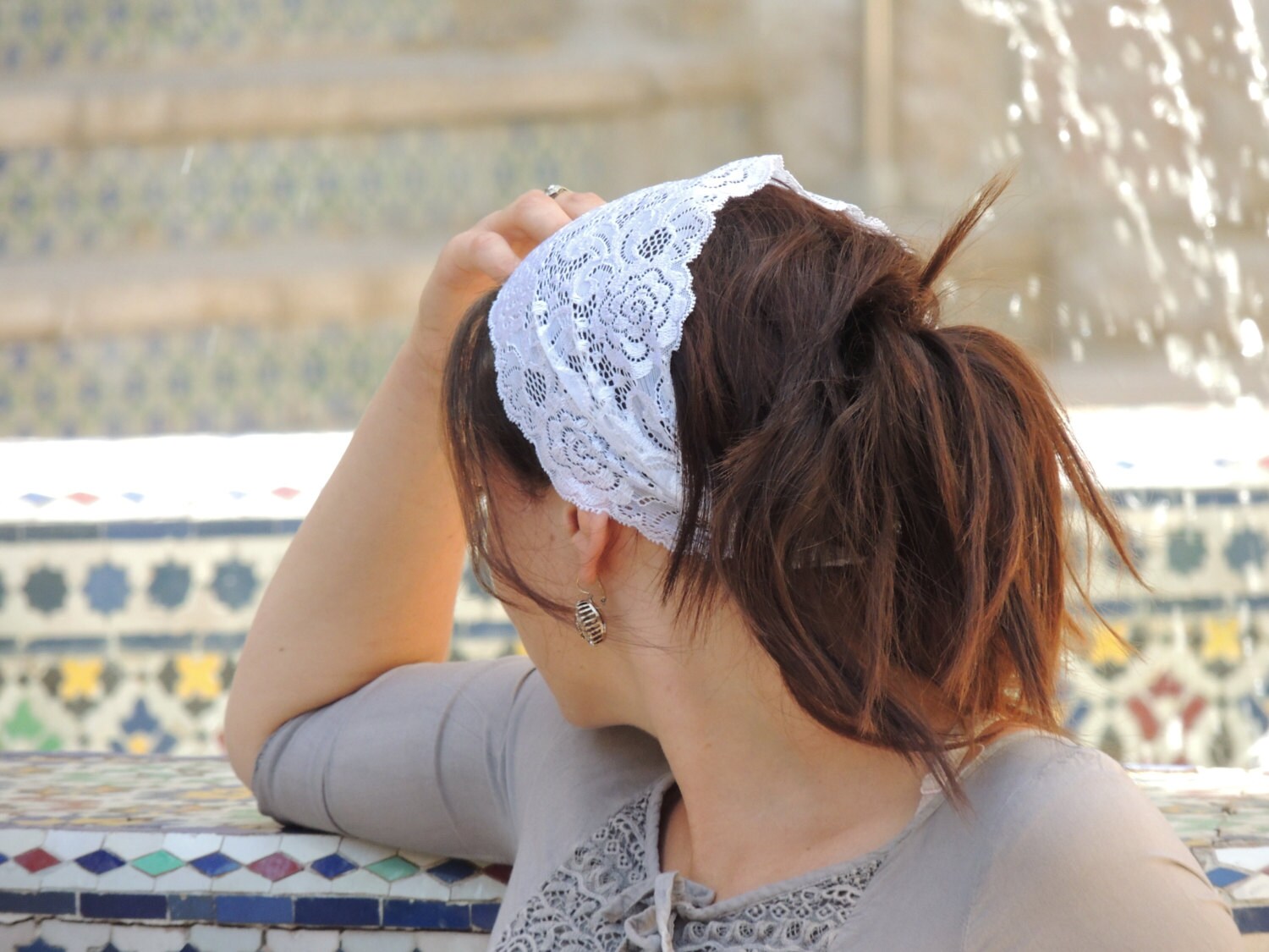 White Lace Stunning Headband Bandana Special Lace Headband - Etsy Israel