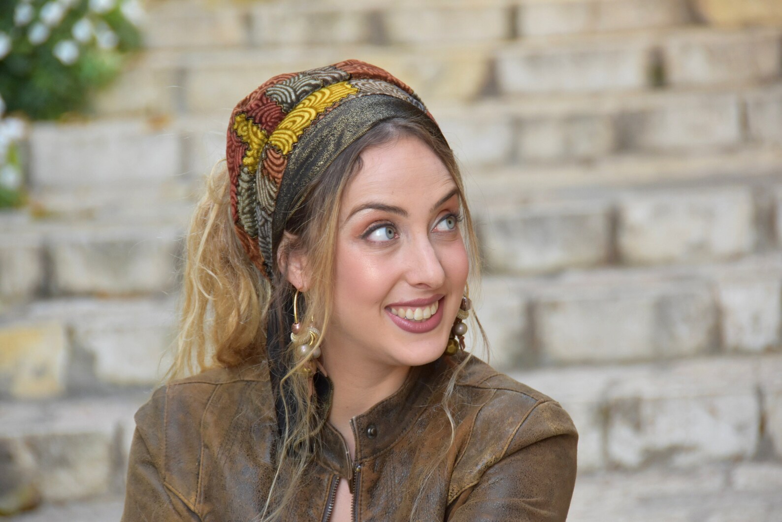 Autumn Wave Headband, Amazing Bandana, Tichel, Hair Snood, Head Scarf ...