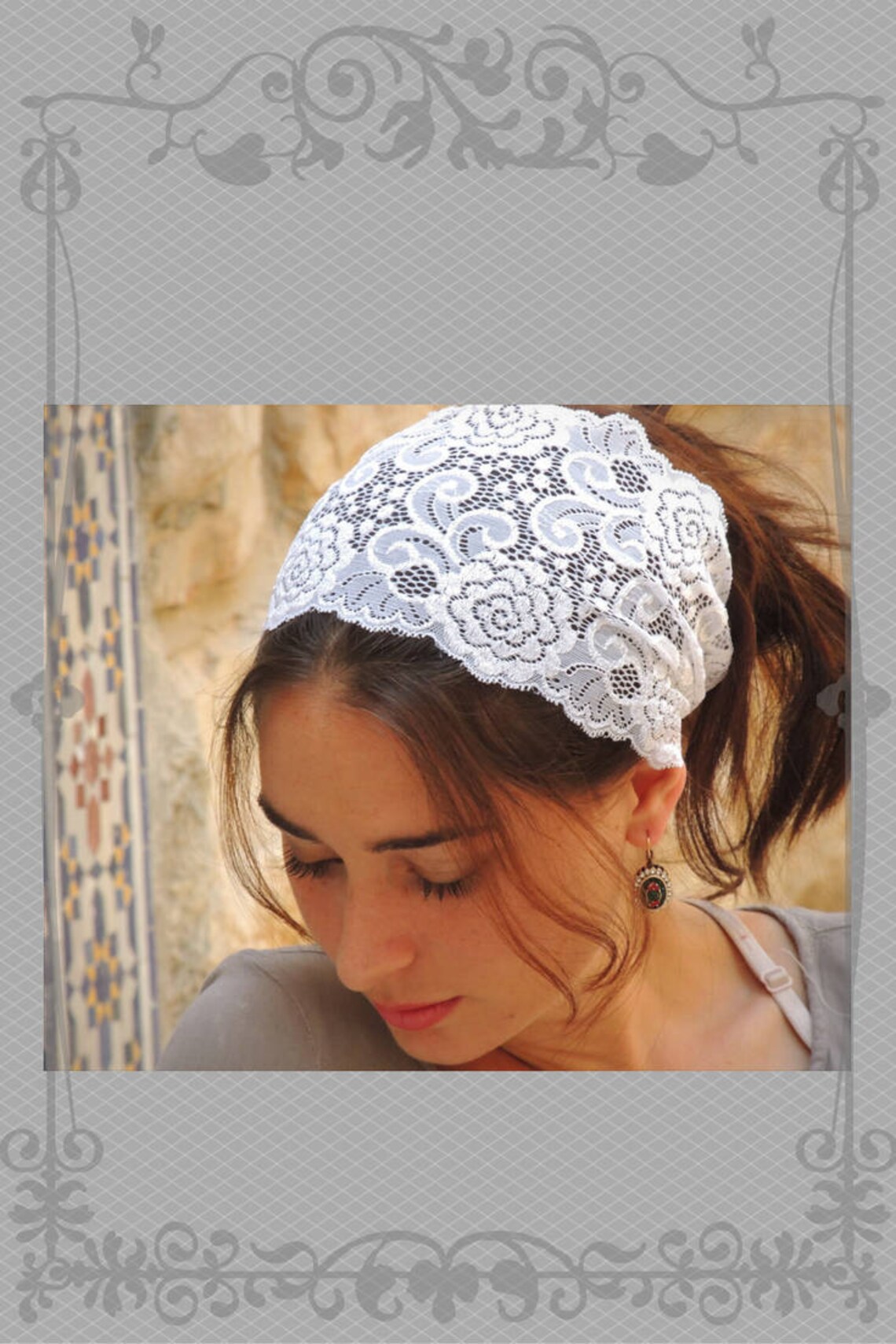 White Lace Stunning Headband Bandana Special Lace Headband Etsy