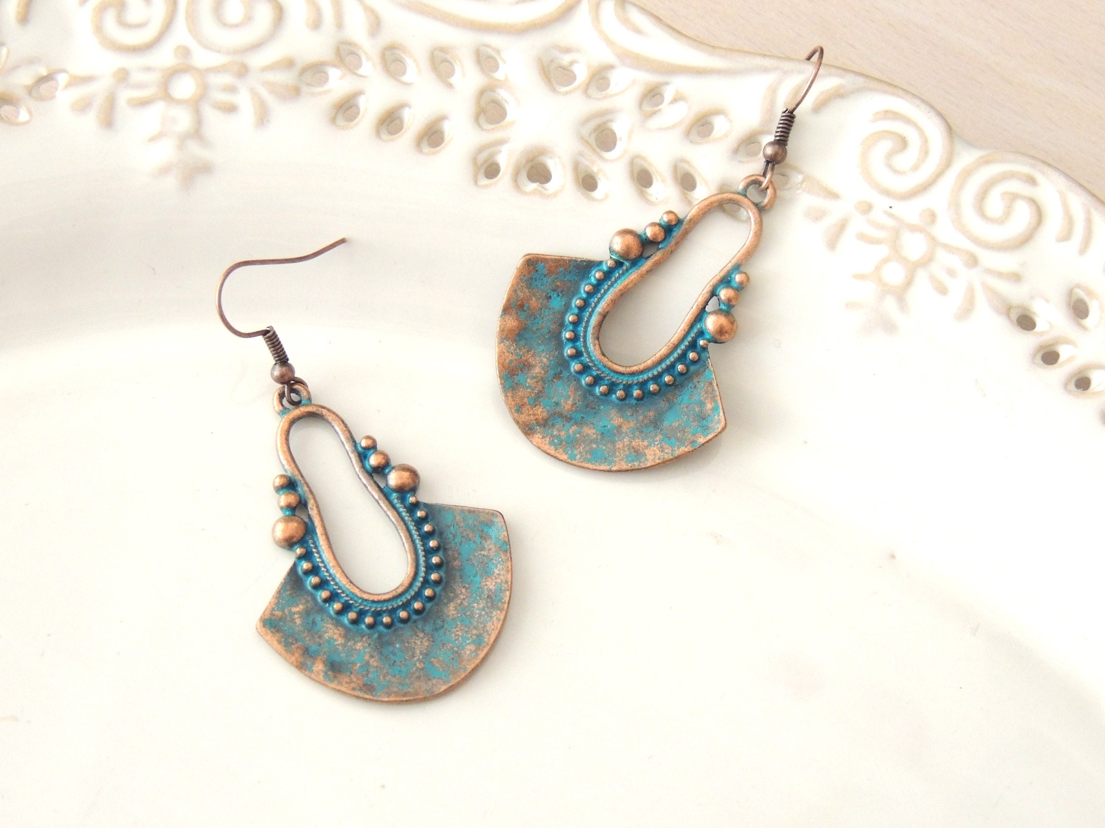 Stunning Design Dangle Earrings, Ethnic Hanging Earrings, Turqoise ...