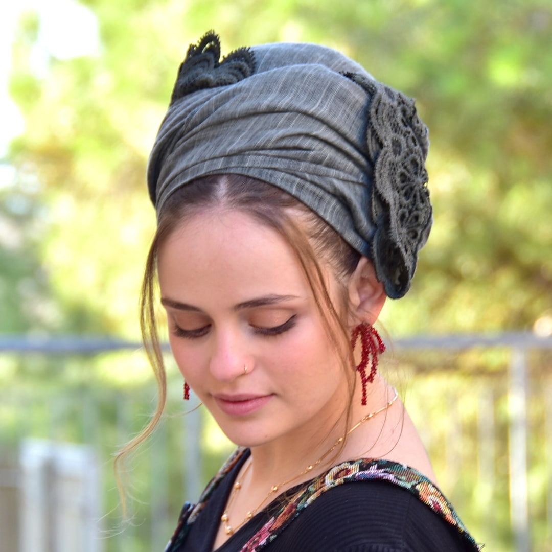 Tiltan Soft Antique Green Headscarf TICHEL, Hair Snood, Head Scarf ...