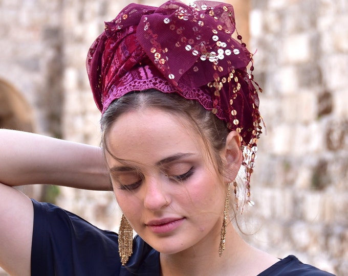 Yoffi Treasure Tichel, Hair Snood, Head Scarf, Head Covering, Jewish ...