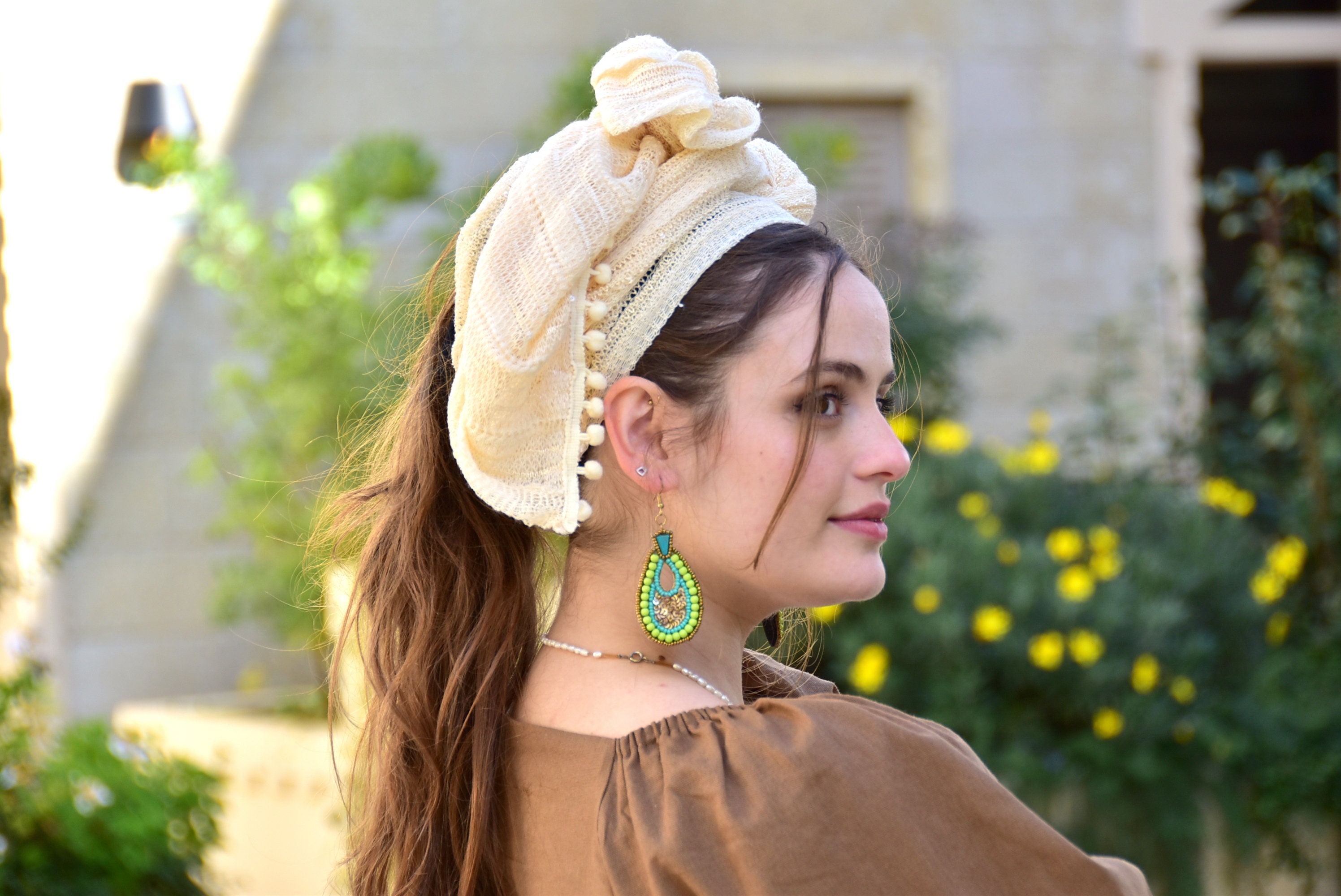 DROR Sweet Headband Tichel ,snood, Head Scarf, Head Covering, Jewish ...