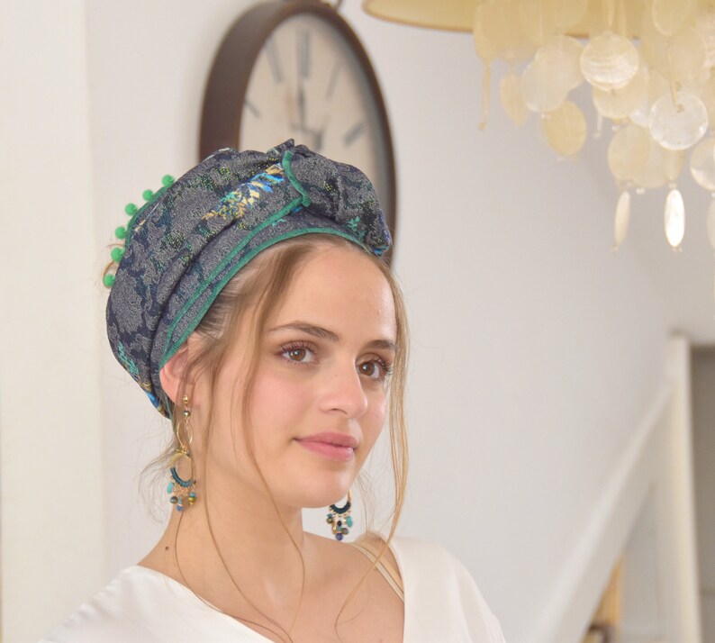 Magnolia Sweet Denim Headband Tichel snood Head Scarf Head | Etsy