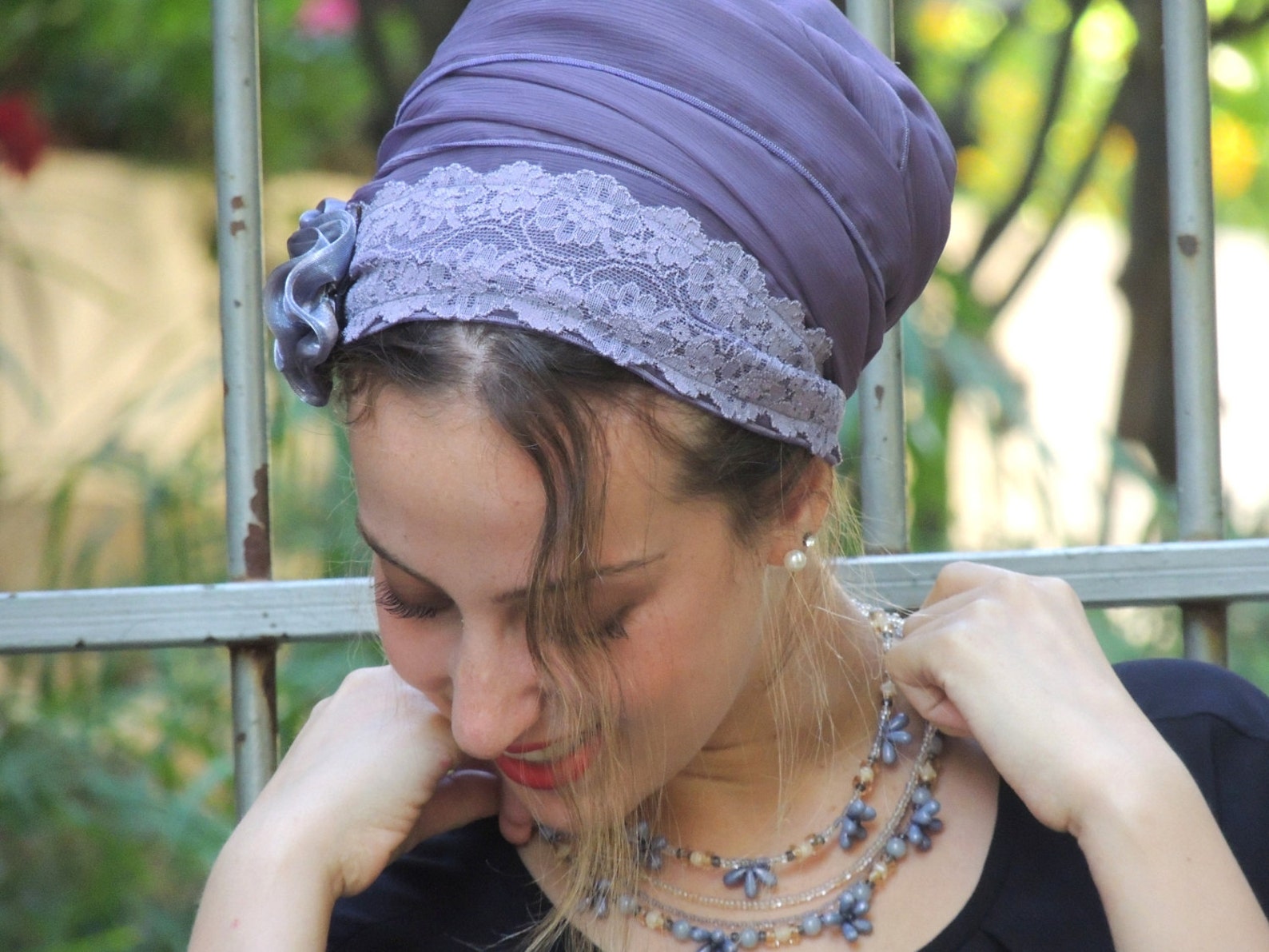 ATARA Purple SCARF, Tichel,hair Snood, Head Scarf,head Covering,jewish ...