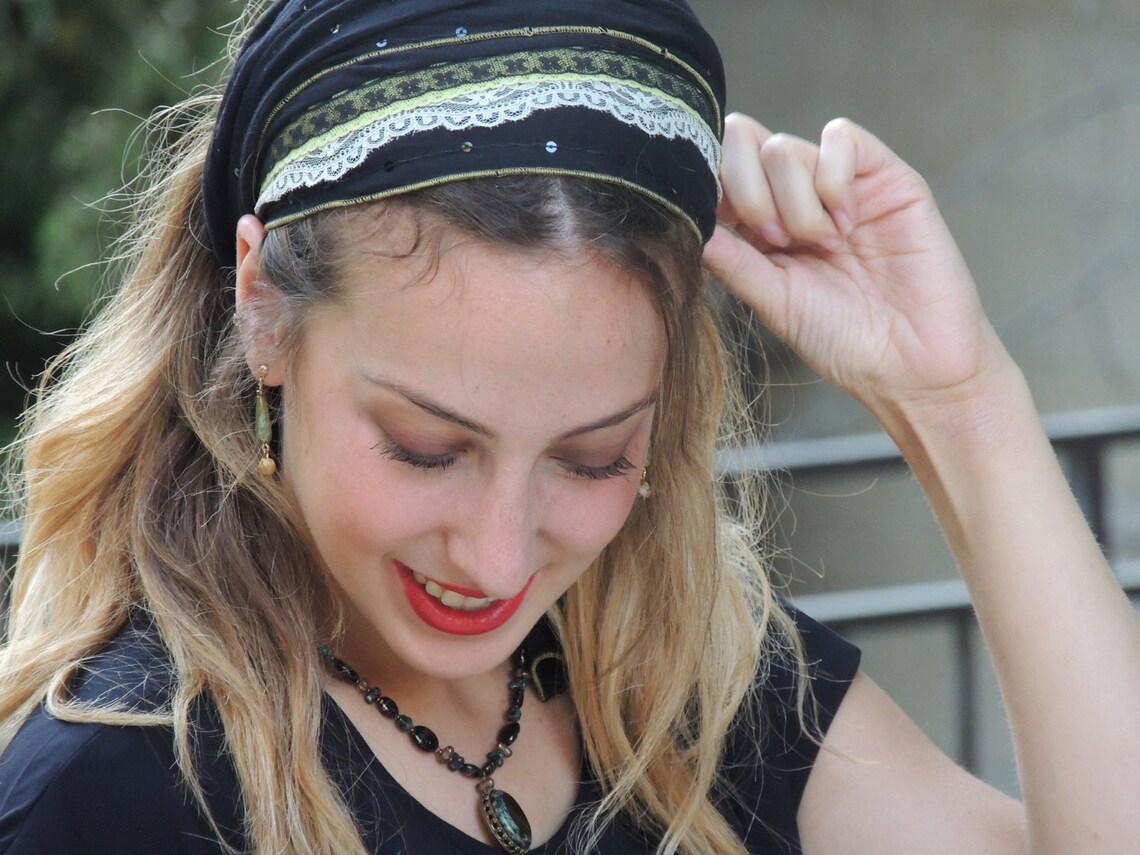 CARMEL Headband Tichel ,snood, Head Scarf,head Covering,jewish ...