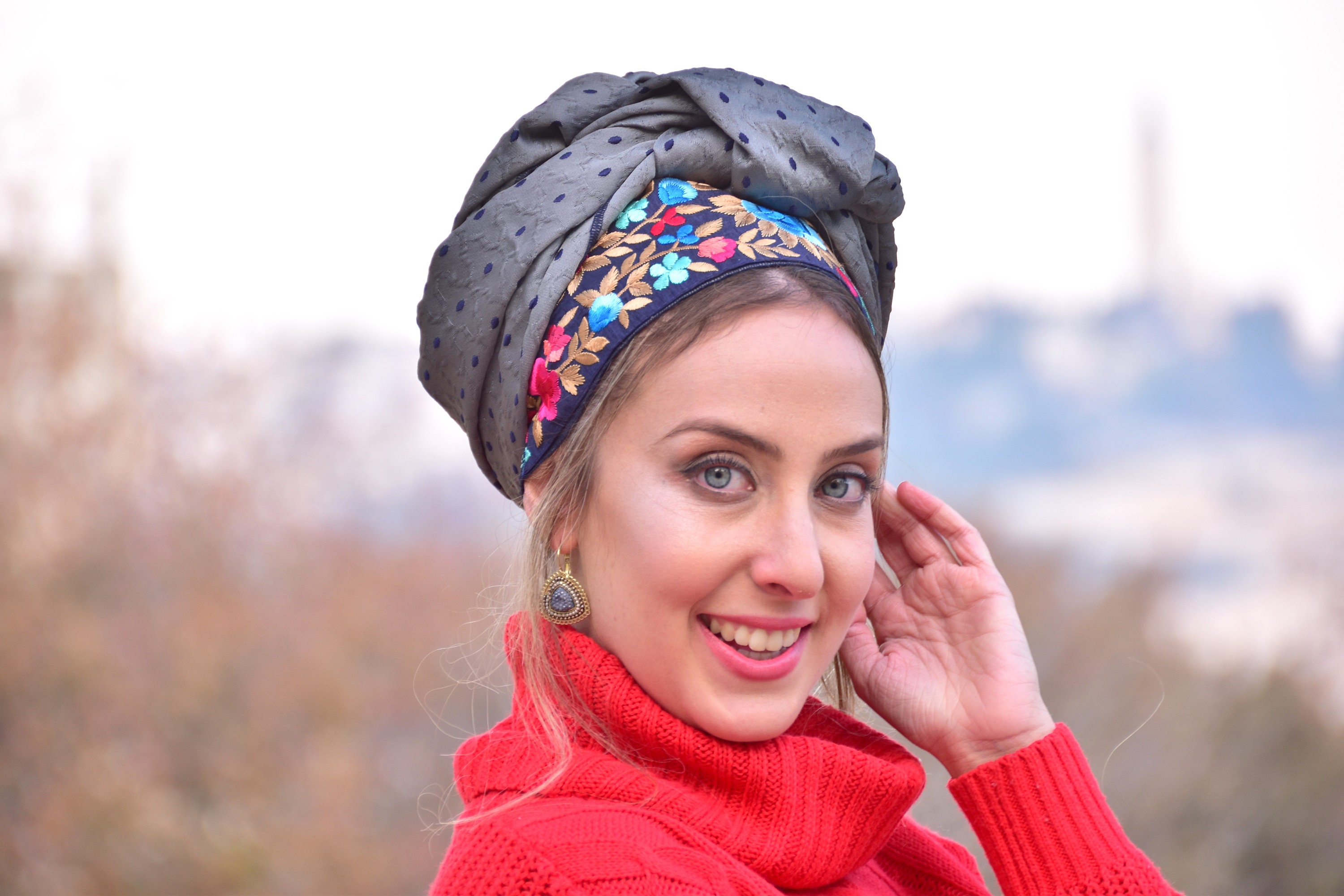 How to Sew Regal HEADSCARF TICHEL Snood Pattern and Tutorial - Etsy ...