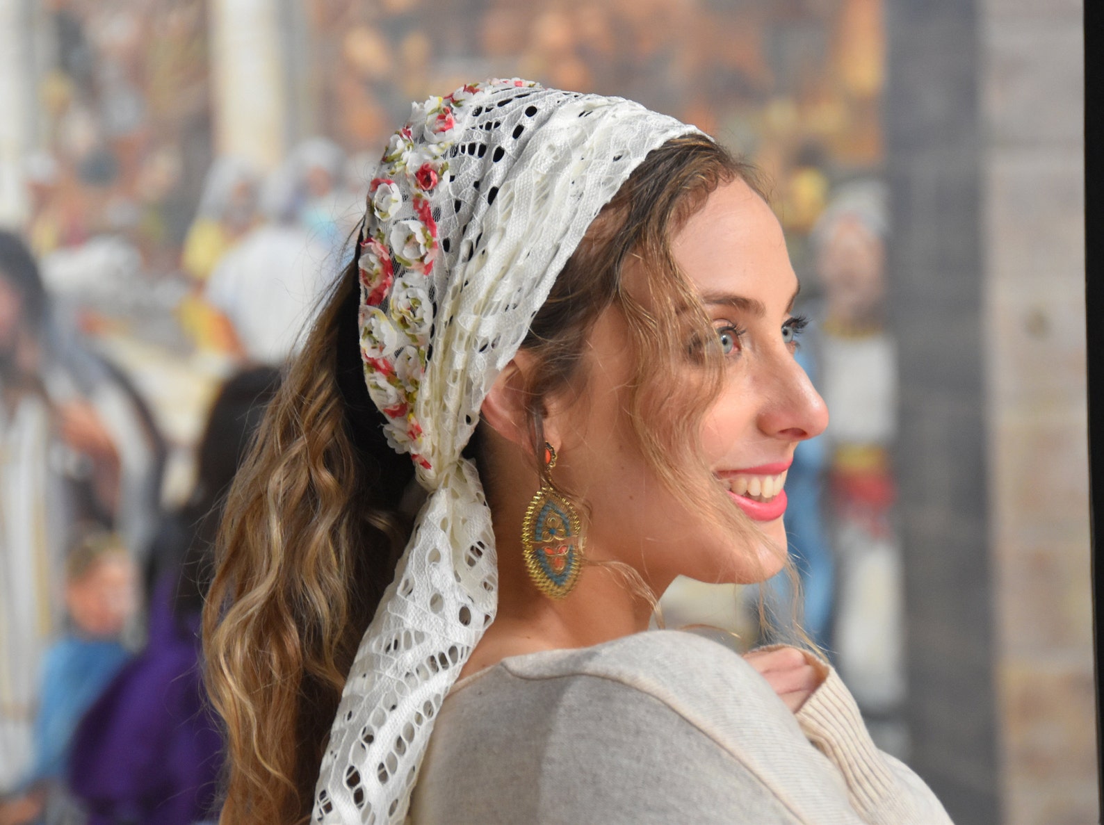 WHITE WISTERIA Headband Tichel, Snood, Head Scarf, Head Covering ...