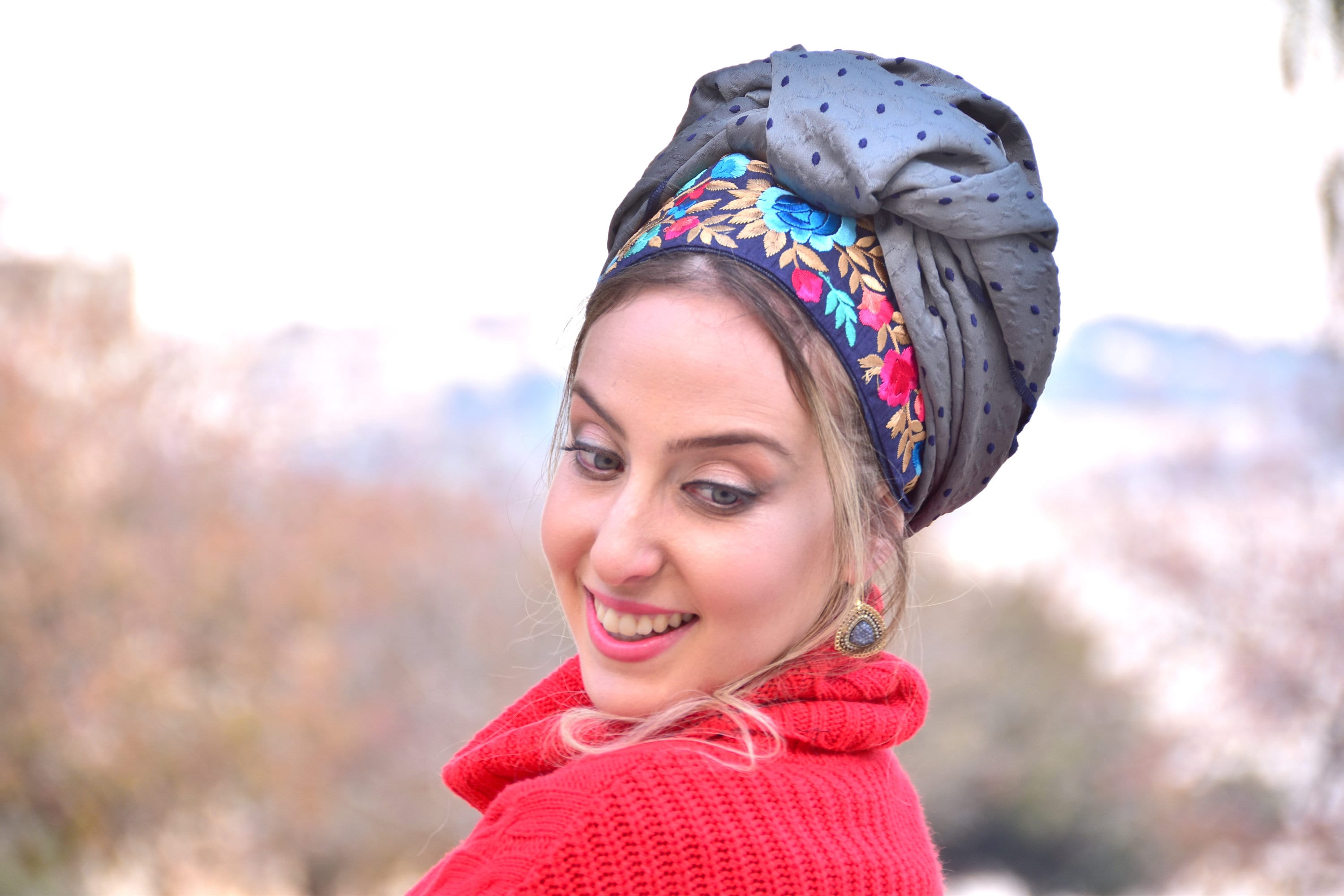 How to Sew Regal HEADSCARF TICHEL Snood Pattern and Tutorial | Etsy