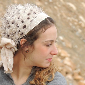 Lovely Dotted Winter Headband Tichel ,snood, Head Scarf,head Covering ...
