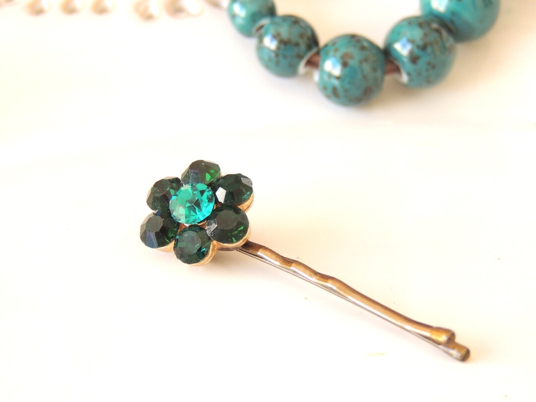 Turqoise Antique Style Hair Pin, Bridal , Jewelry, Bronze Hair Clip ...