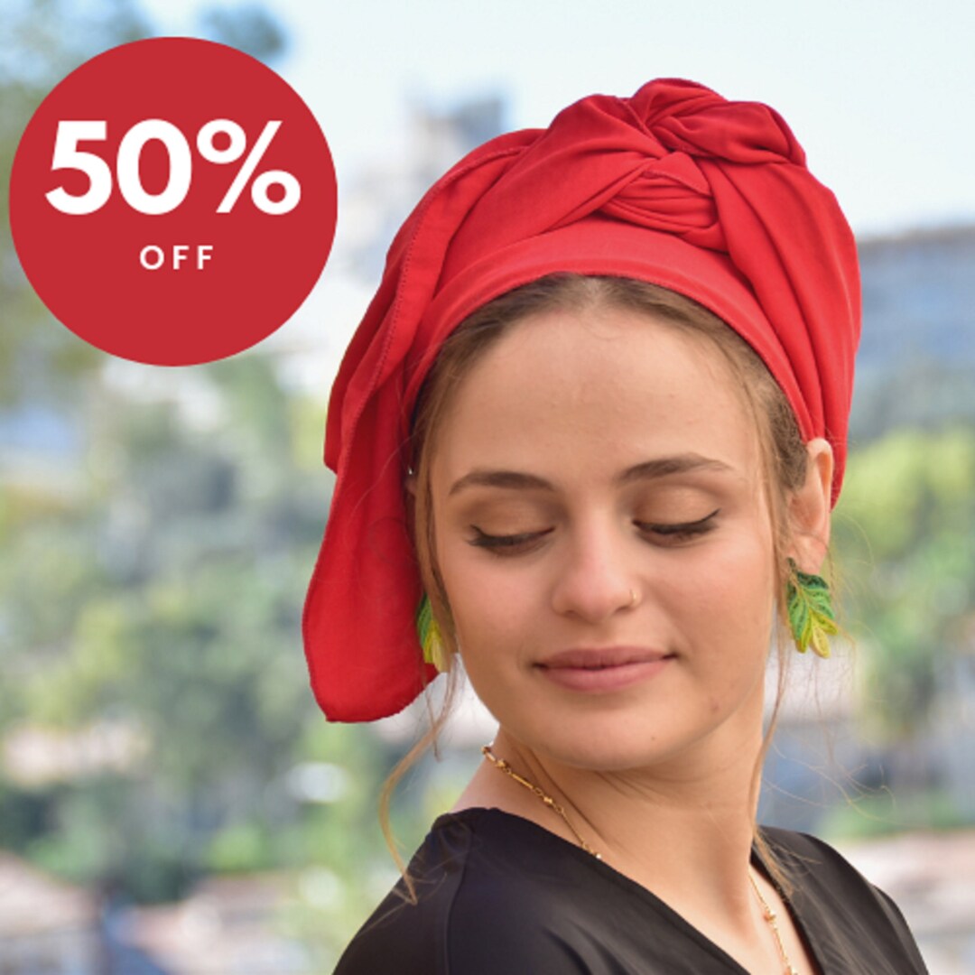 Rubin Headscarf TICHEL, Hair Snood, Chemo Snood, Head Scarf, Black Red ...