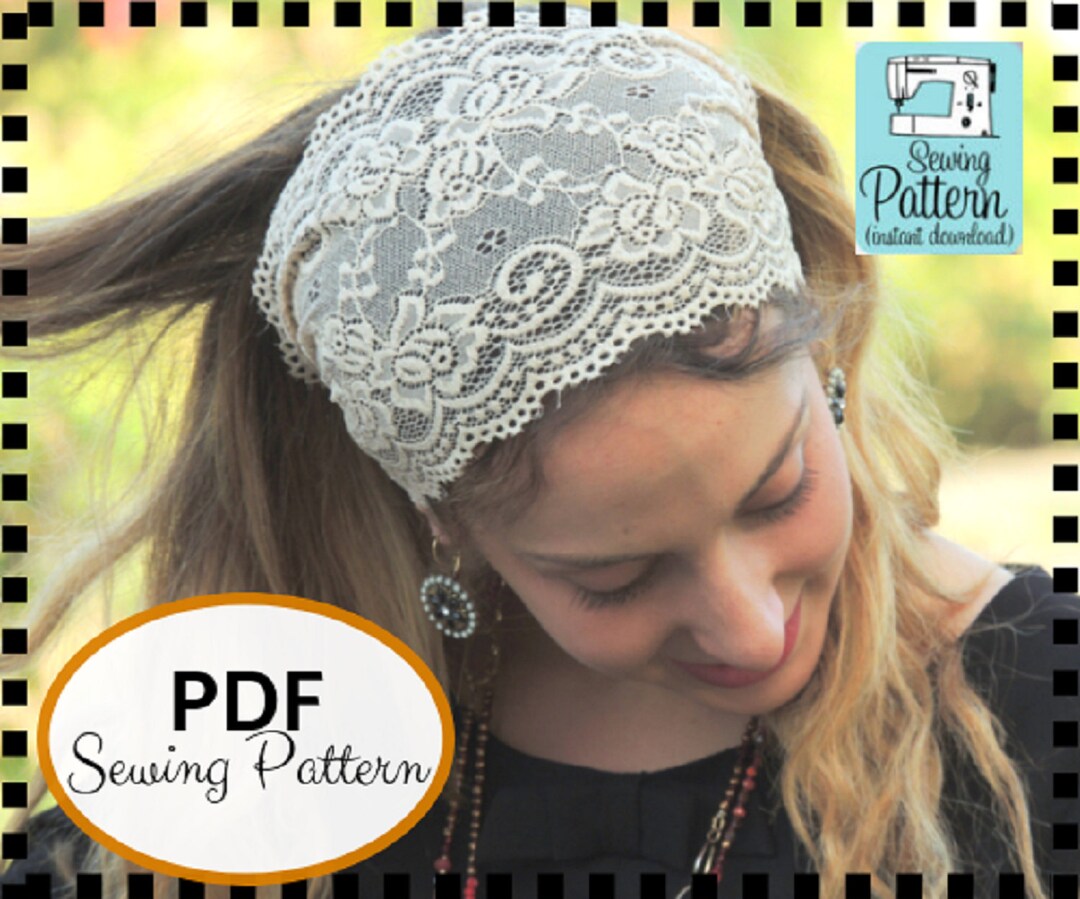 How to Sew Lace Headband PATTERN How to Sew Your Bandana PDF Hair Snood ...