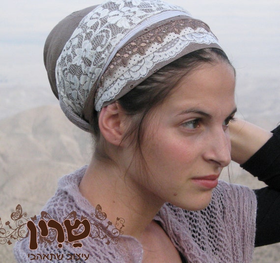 Lots of lace Tichel Sinar Headscarf Hair Snood Head | Etsy