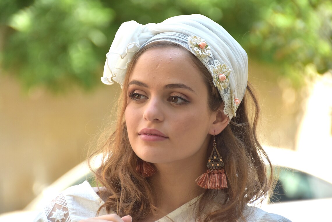 White Soft Headband Tichel Snood Head Scarf Head Covering - Etsy UK