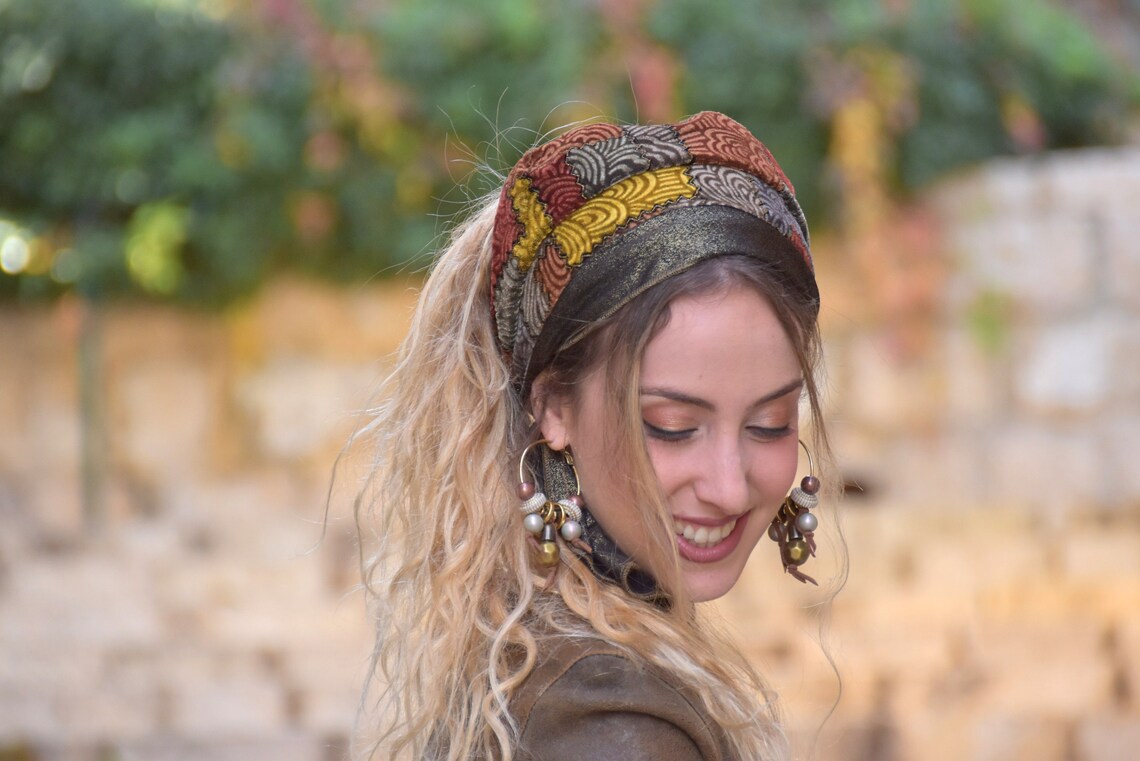 Autumn Wave Headband, Amazing Bandana, Tichel, Hair Snood, Head Scarf ...