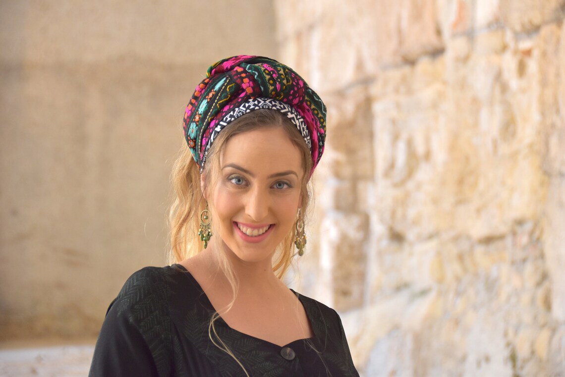 Floral Fiesta Wrap Headband TICHEL Hair Snood Chemo Snood | Etsy