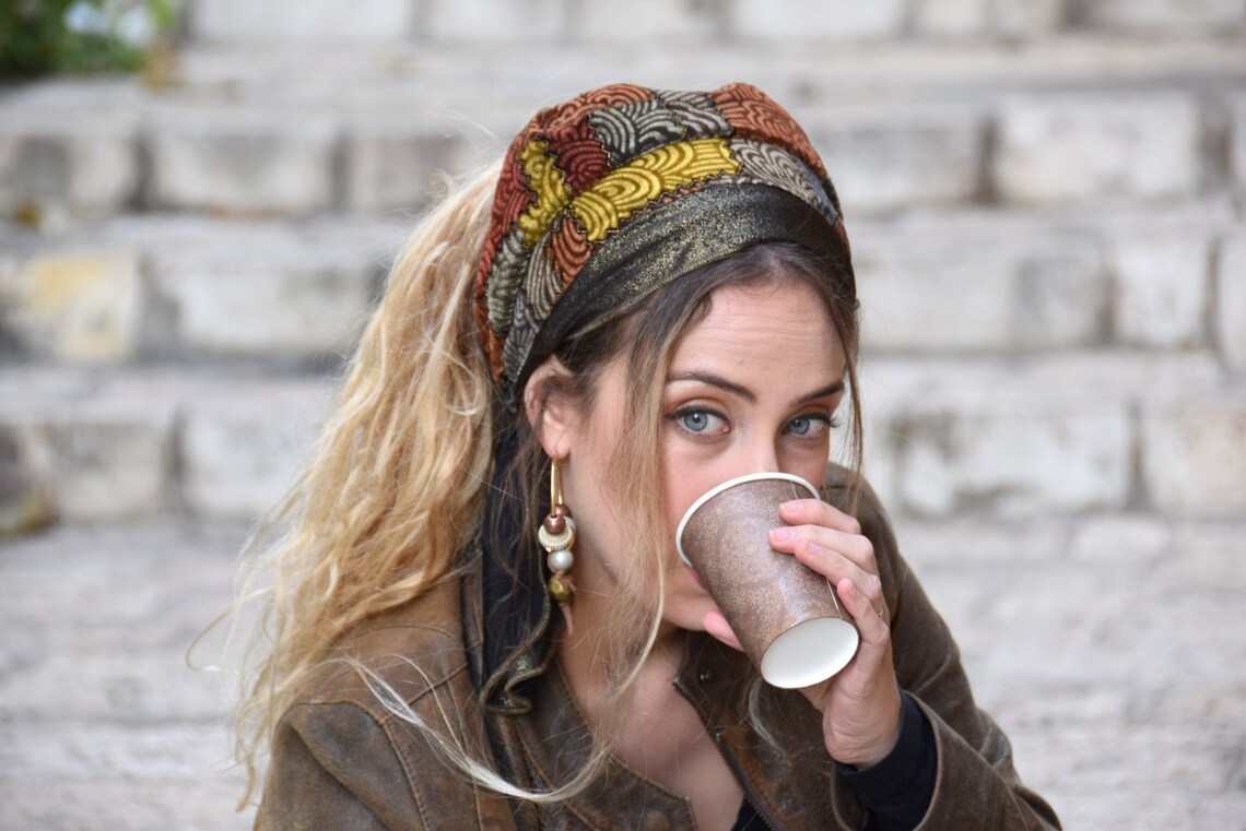 Autumn Wave Headband, Amazing Bandana, Tichel, Hair Snood, Head Scarf ...