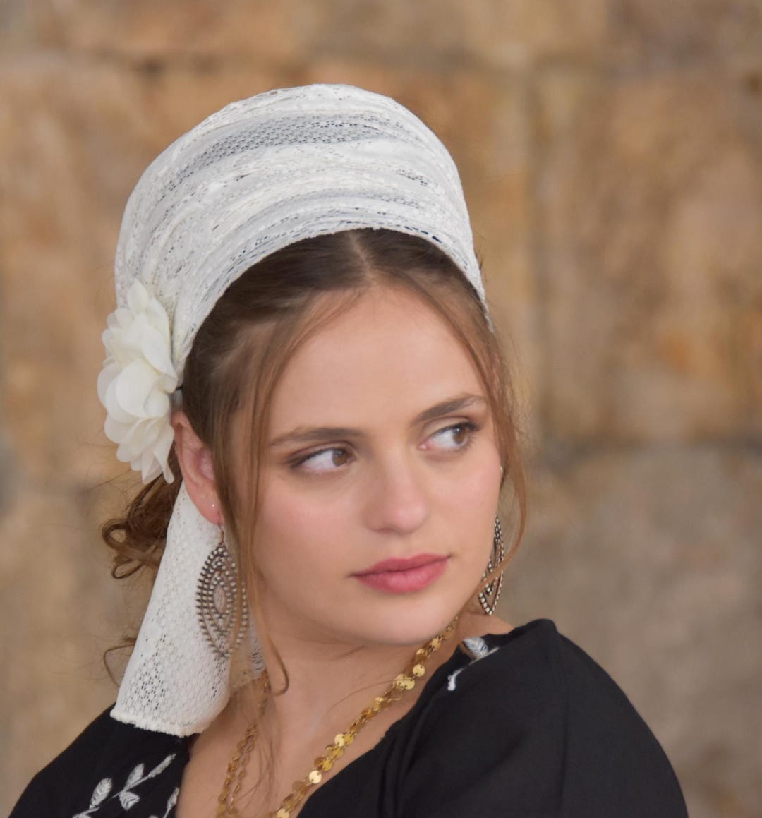 Angel Blossom Headband Tichel, Snood, Head Scarf, Head Covering, Jewish ...