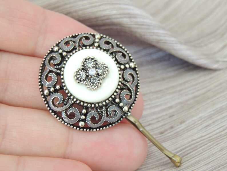 Stunning Vintage Hair Pin Shiny Stones Hair Clip Gold | Etsy