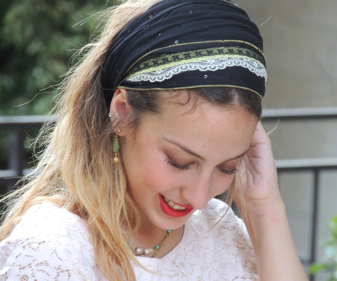 CARMEL Headband Tichel ,snood, Head Scarf,head Covering,jewish ...