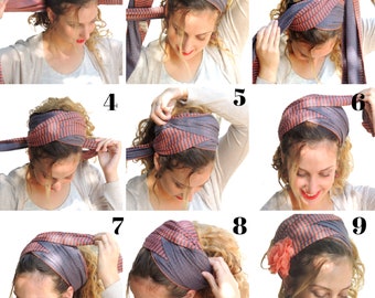 How To Tie My SCARF Diagonally Amazing Headband Bandana Tichel Snood Head Scarf Head Covering jewish headcovering Scarf Bandana