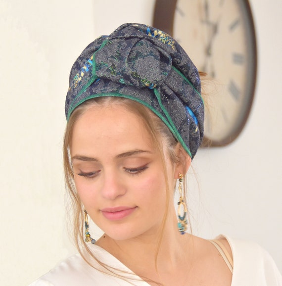 Magnolia Sweet Denim Headband Tichel snood Head Scarf Head | Etsy