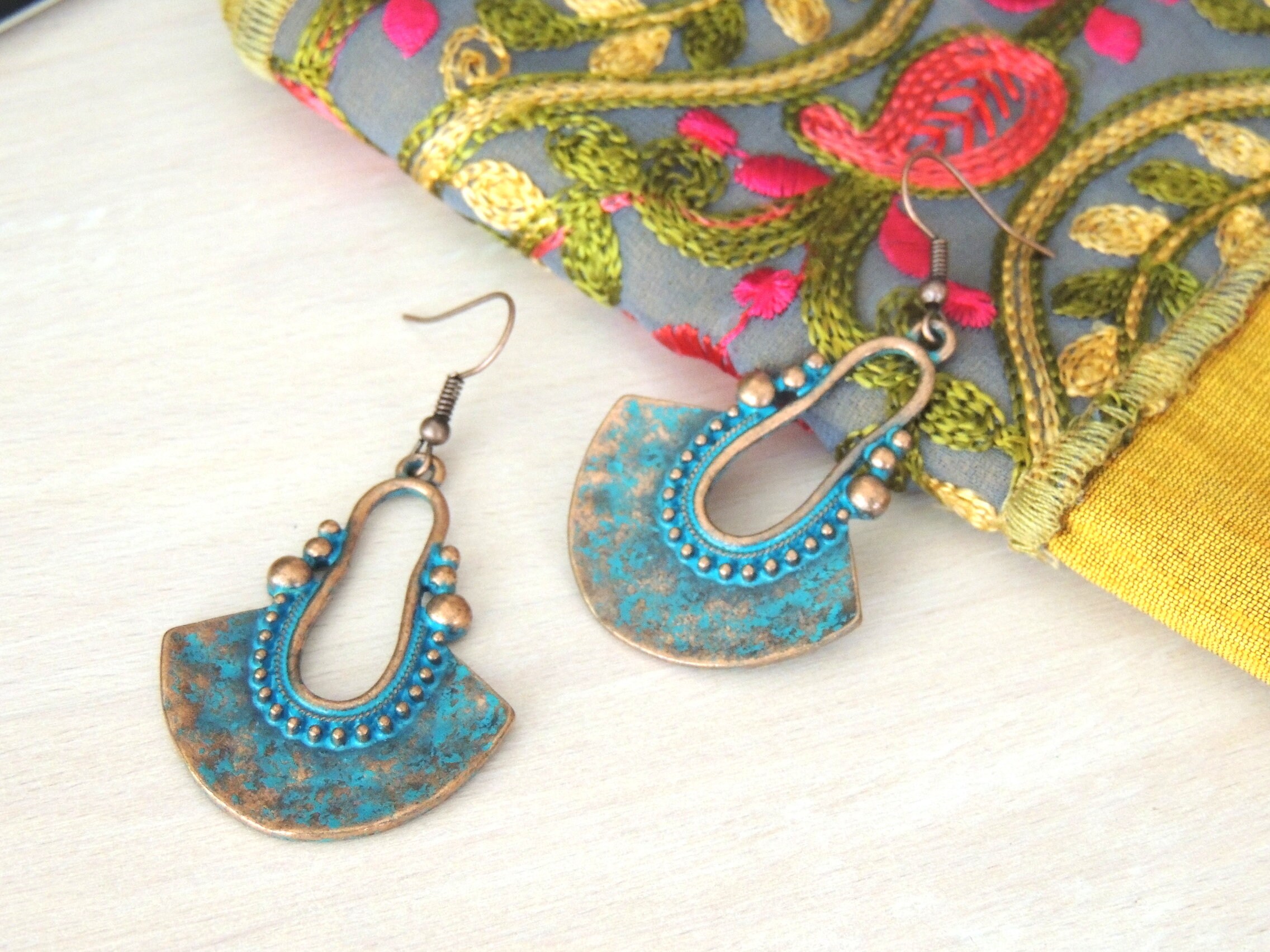Stunning Design Dangle Earrings, Ethnic Hanging Earrings, Turqoise ...