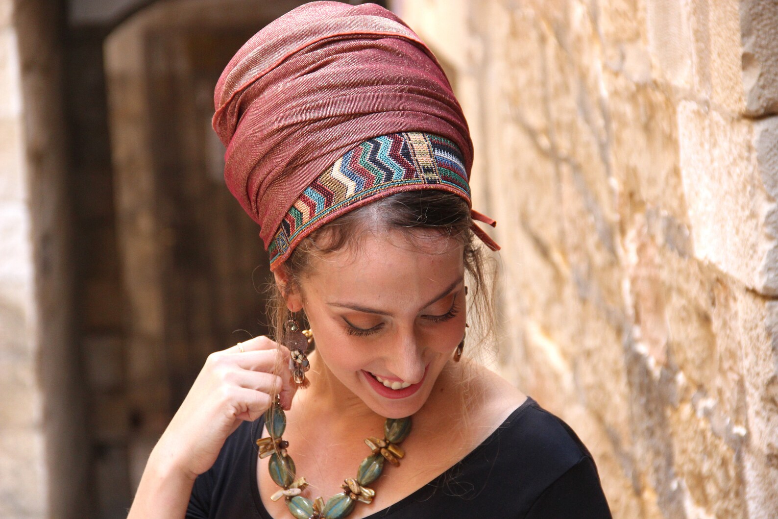 How to Tie My Headscarf Tichel, Hair Snood, Head Covering, Jewish Head ...