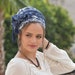 Amazing Soft Blue White Headscarf TICHEL, Hair Snood, Head Scarf, Head ...