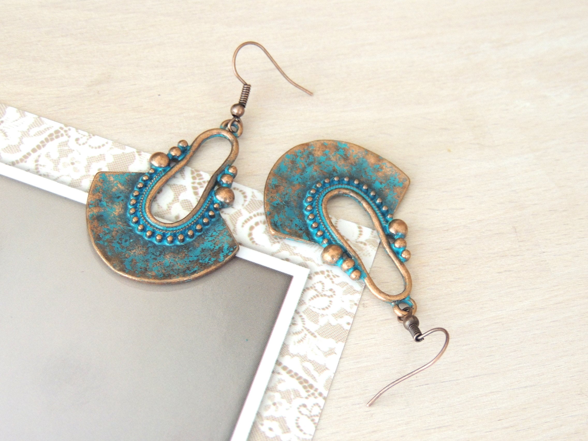 Stunning Design Dangle Earrings, Ethnic Hanging Earrings, Turqoise ...