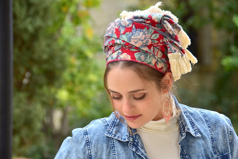 ALONA Boho Soft Headscarf TICHEL, Hair Snood, Head Scarf, Head Covering ...