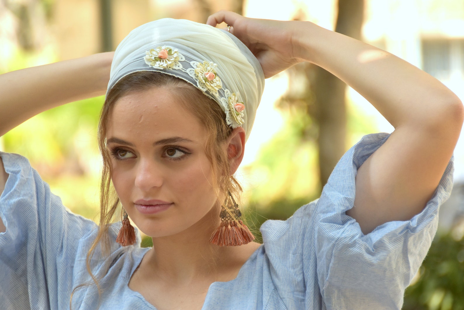 White Soft Headband Tichel Snood Head Scarf Head Covering - Etsy UK